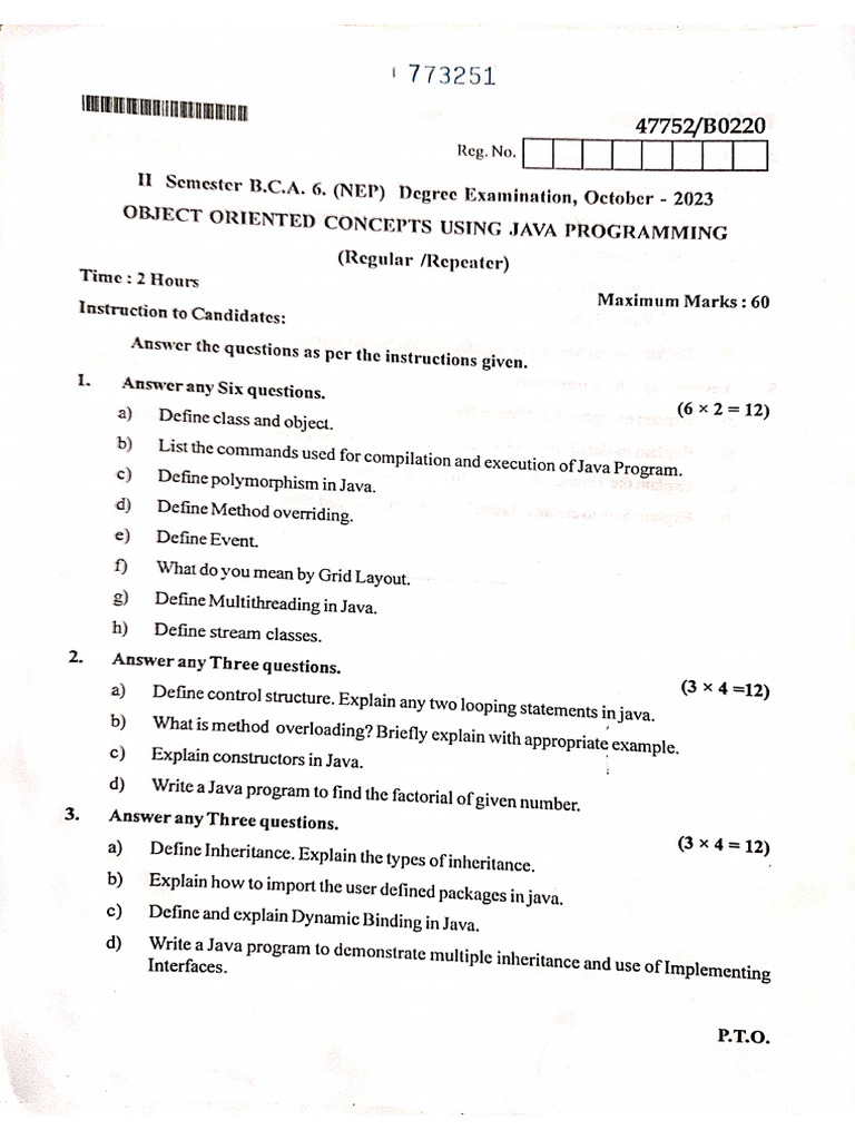 2nd Sem Java Nep Oct 2023 | PDF