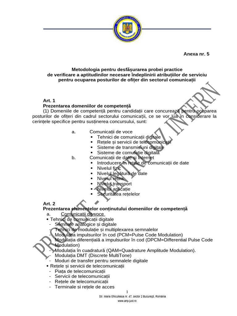 Metodologia Ofiter Comunicatii | PDF