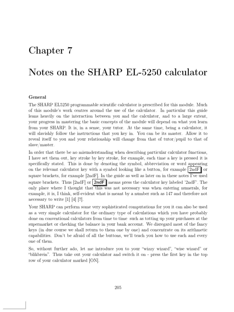 Sharp EL-5250 | PDF