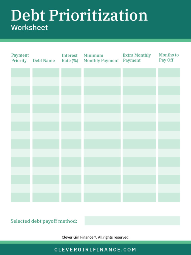 Debt Prioritization Worksheet | PDF