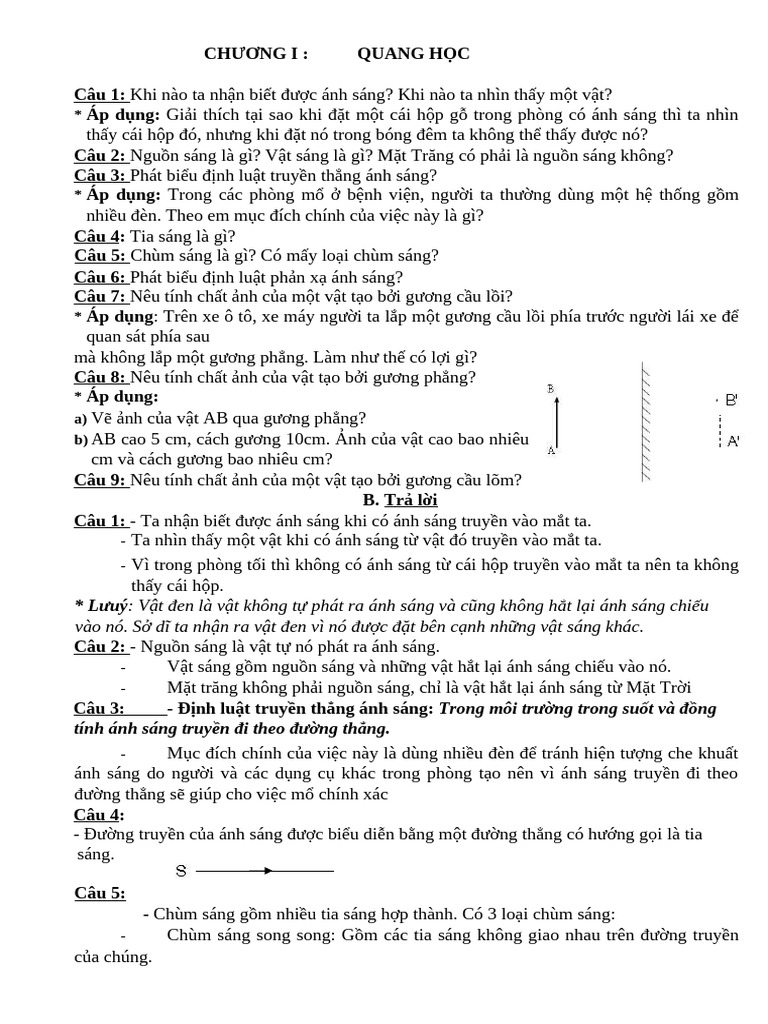 TTV - Đề cương ôn tập Lý 7 | PDF