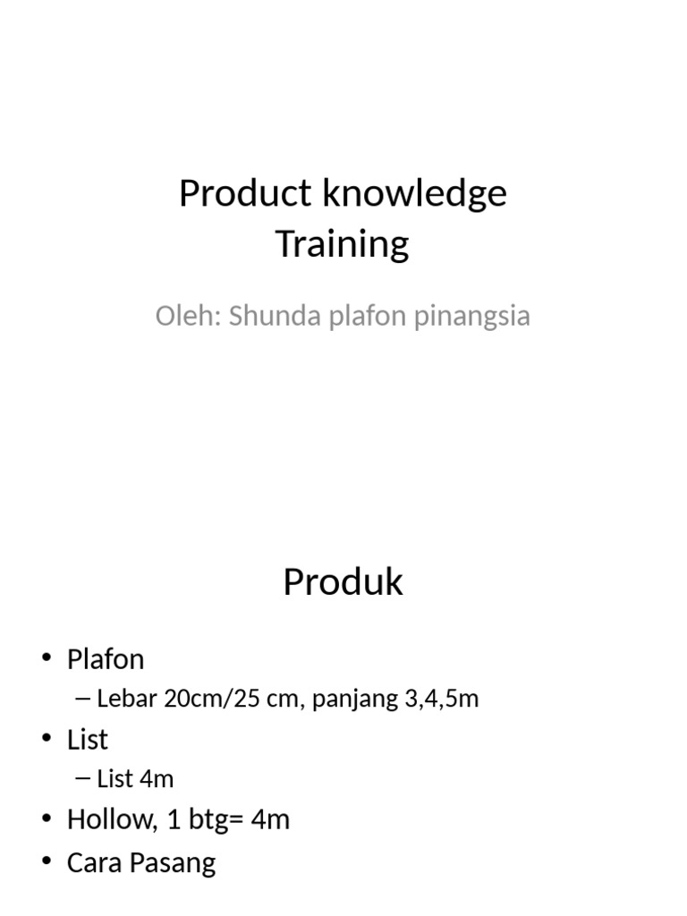 Product Knowledge | PDF