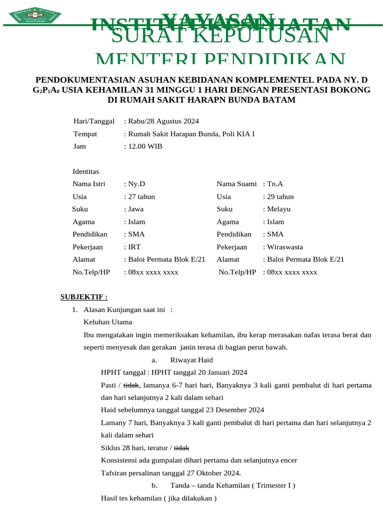 Contoh Pendokumentasian Soap Anc | PDF