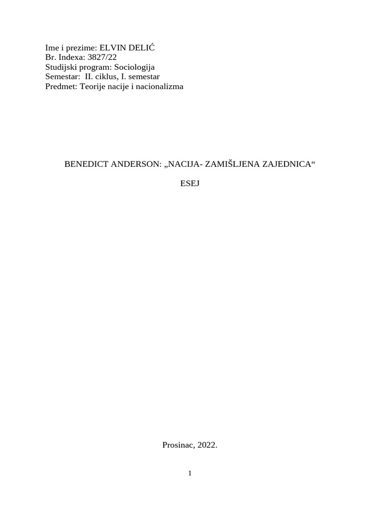 Benedict Anderson Esej | PDF