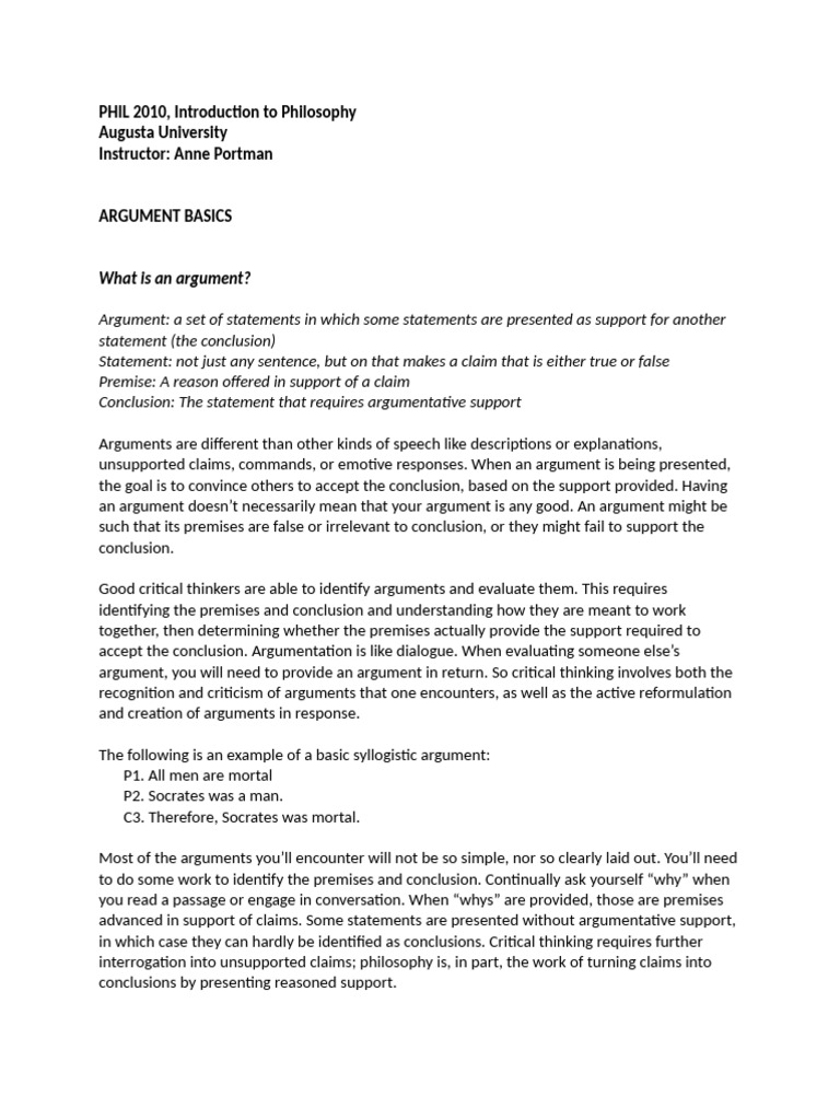Argument Basics | PDF