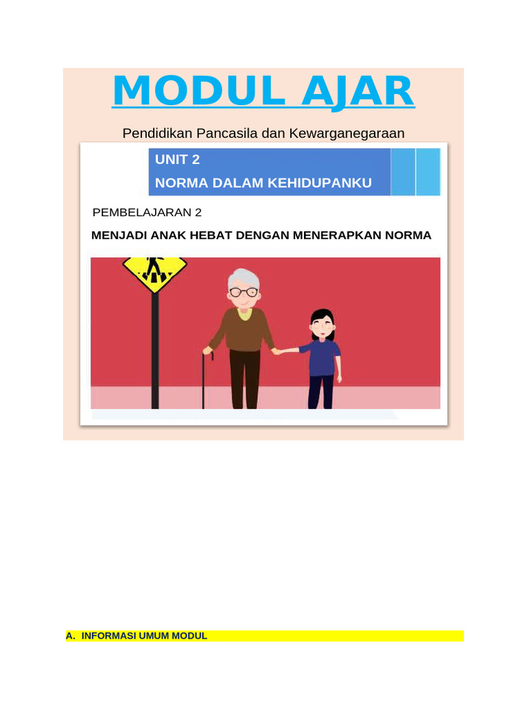 Modul Ajar PP Norma Dalam Kehidupanku | PDF