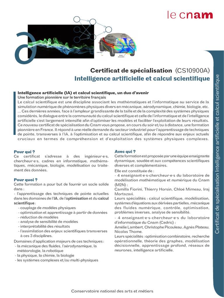 Cs Ia Et Calcul Scientifique Plaquette Parcours | PDF