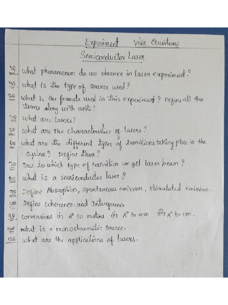 Physics Lab-Viva Questions | PDF