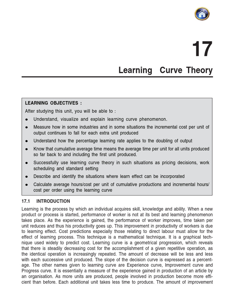 Chapter 17 - Learning Curve Theory | PDF