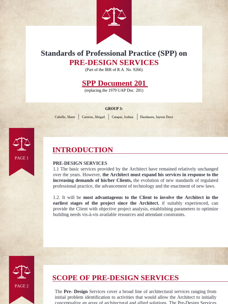 SPP No.201 - Pre Design Services | PDF