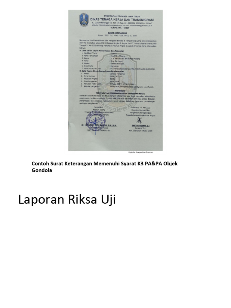 Form Uji Riksa | PDF