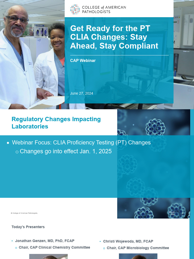 Cap Clia PT Changes | PDF