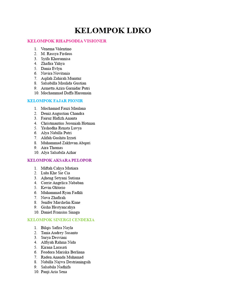 Persiapan Ldko Day 1 Dan Day 2 | PDF