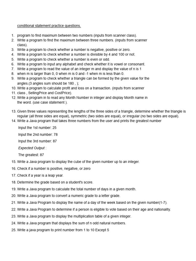 Operators To Loops Assignment | PDF