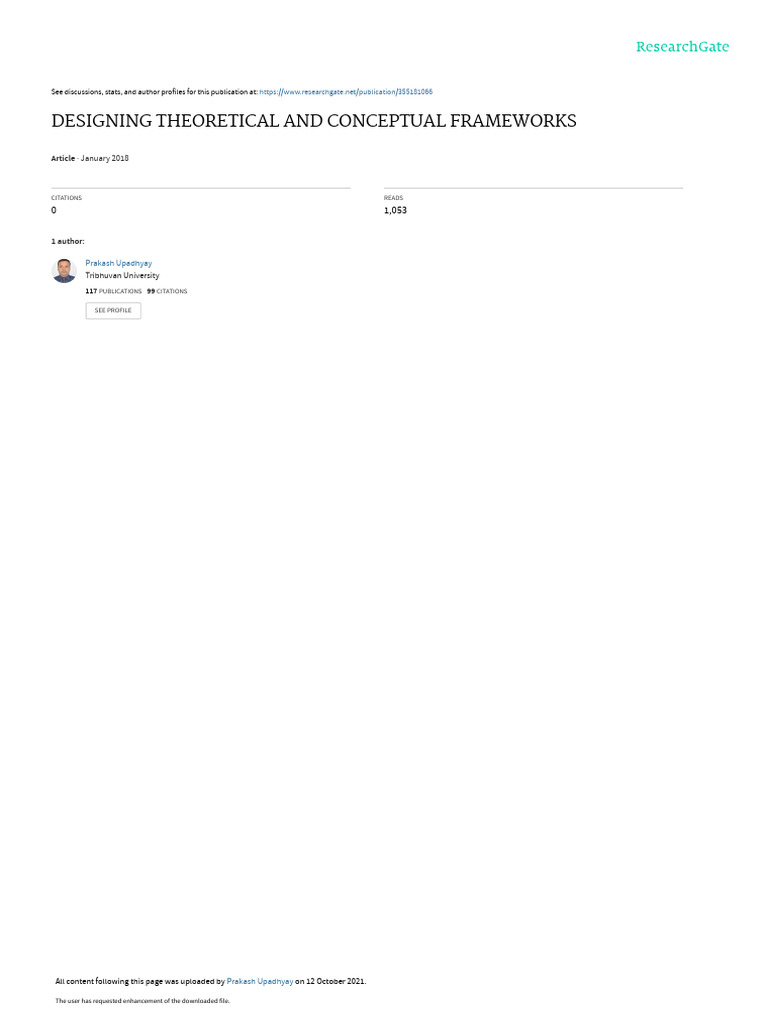 Designing Theoretical and Conceptual Frameworks: January 2018 | PDF