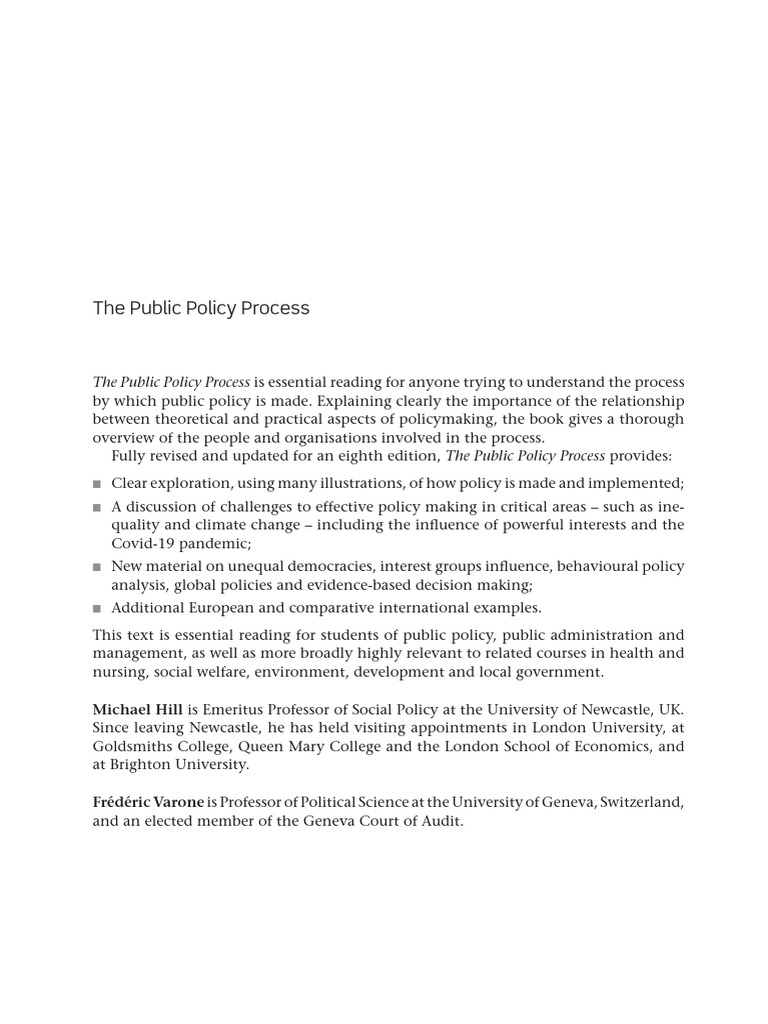 Public Policy Process | PDF