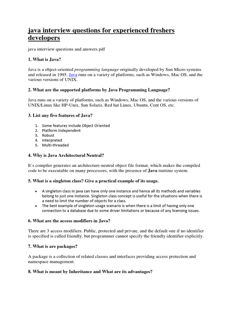 Java Interview Questions Pdf