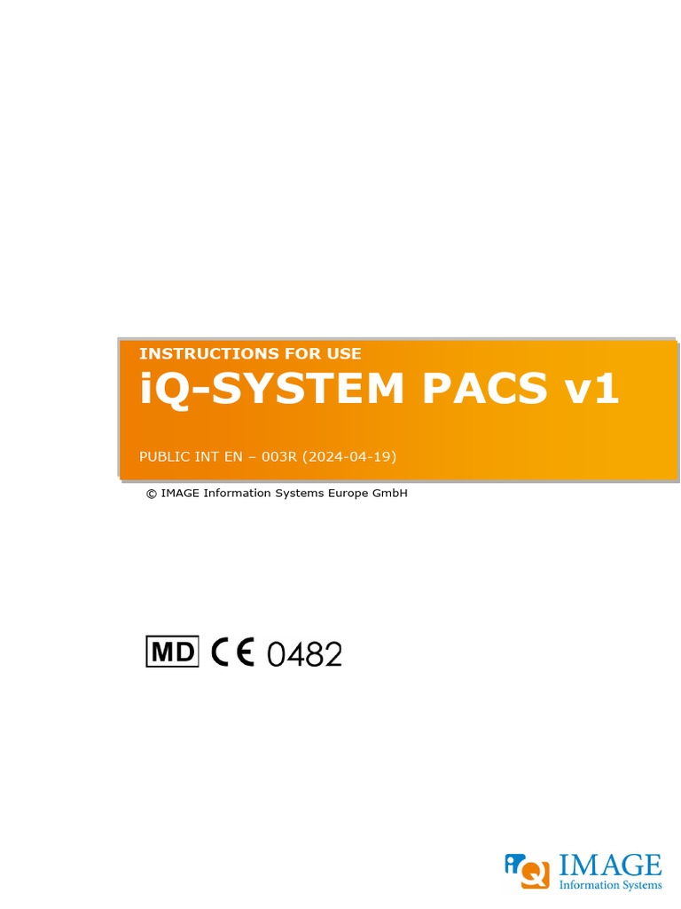 IQ-SYSTEM PACS v1 Instructions For Use en - 003R | PDF