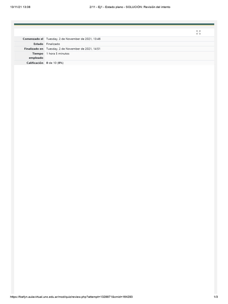 2 - 11 - Ej1 - Estado Plano - SOLUCIÓN - Revisión Del Intento | PDF