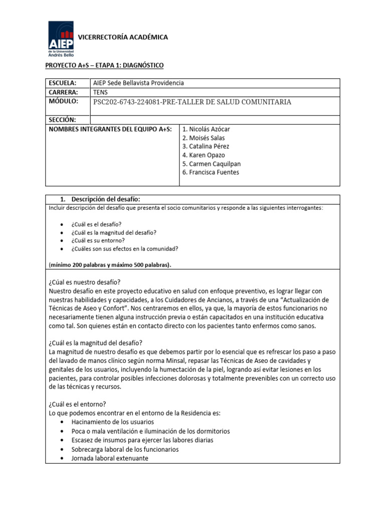 Registro Etapa 1 Diagnóstico Pdf