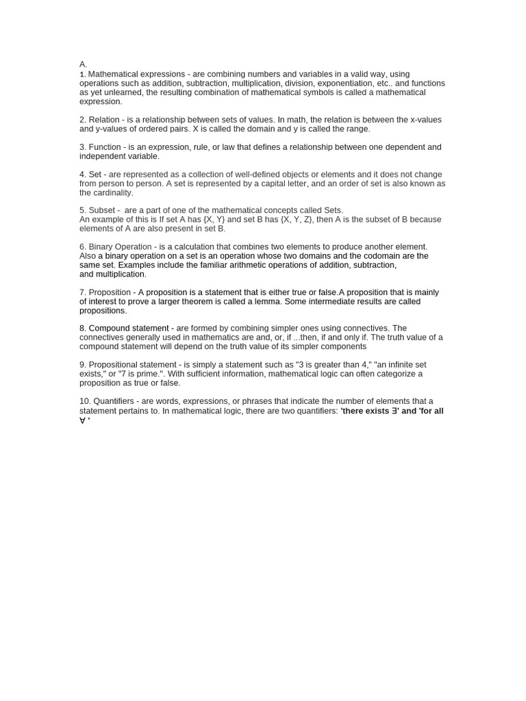 An Expression, Rule, or Law That Defines A Relationship Between One Dependent and Independent ...