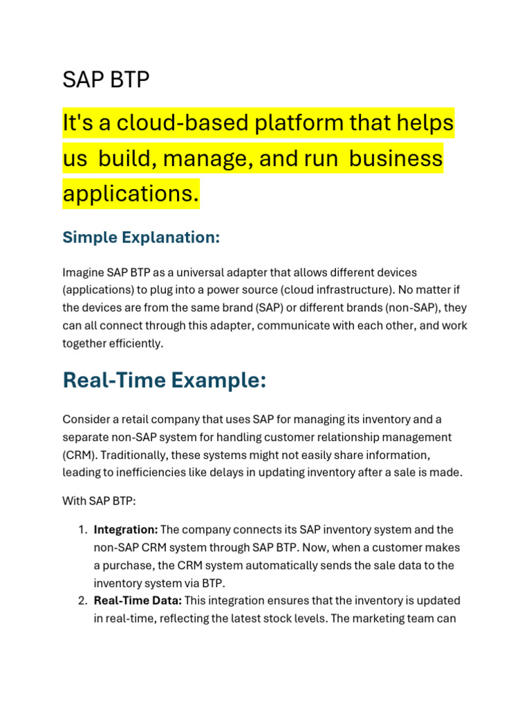 Sap BTP | PDF