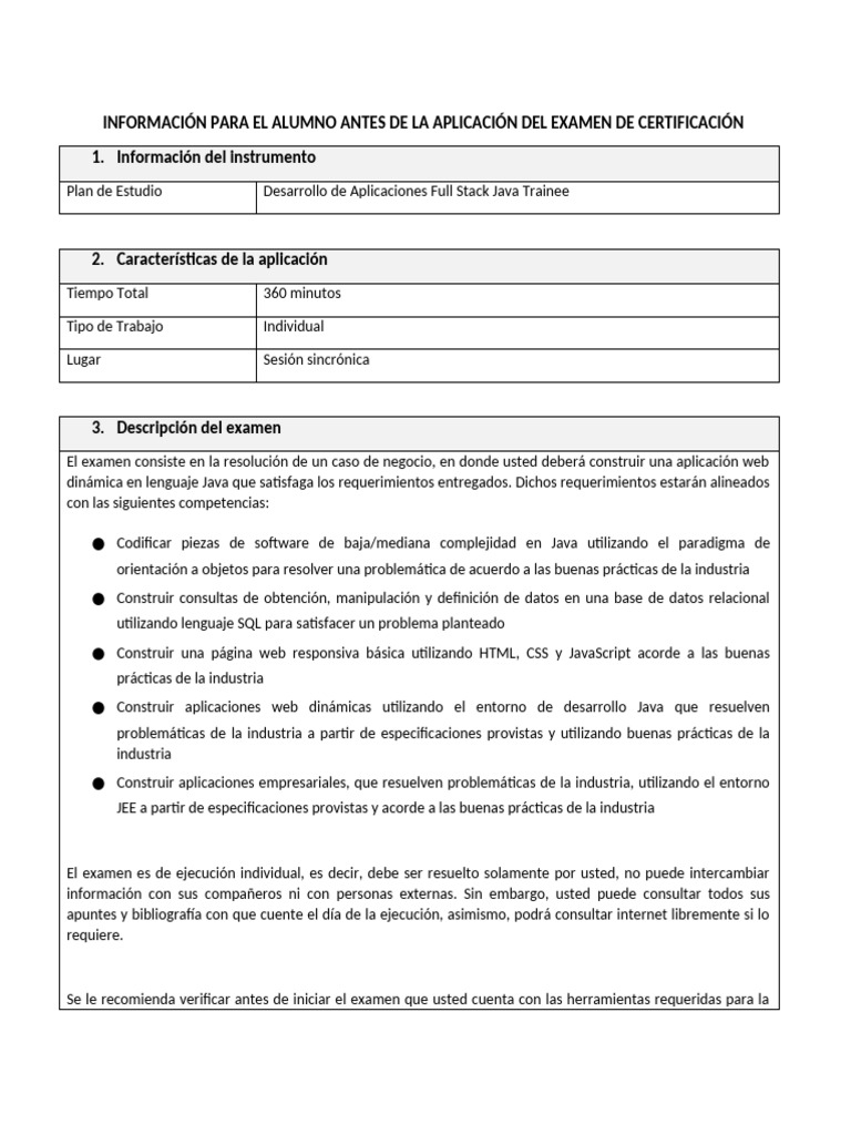 Examen Certificación Java Full Stack | PDF | SQL | Base de datos relacional