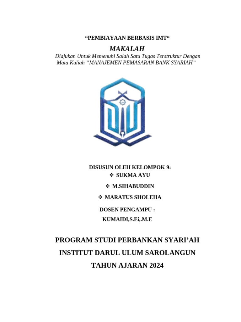 Pembiayaan Berbasis Imt | PDF