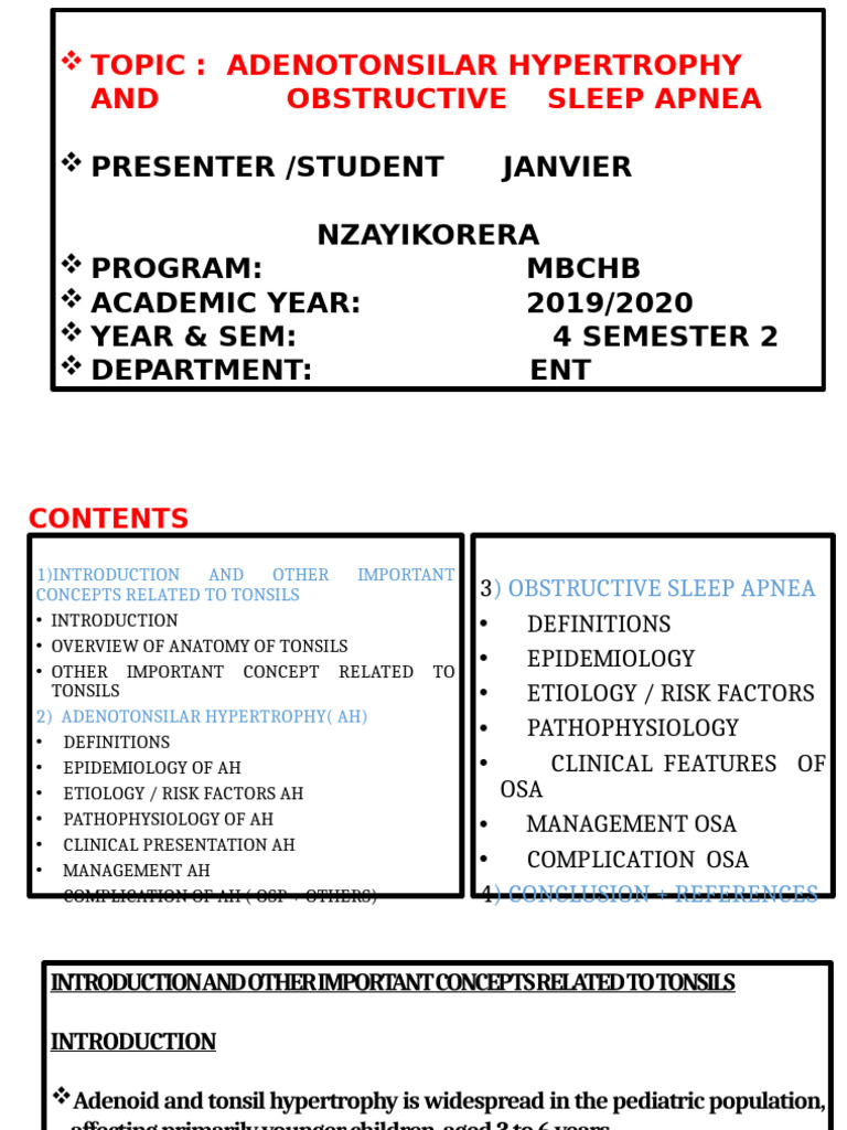 Adenotonsilar Hypertrophy and Osa | PDF | Sleep Apnea | Science & Mathematics