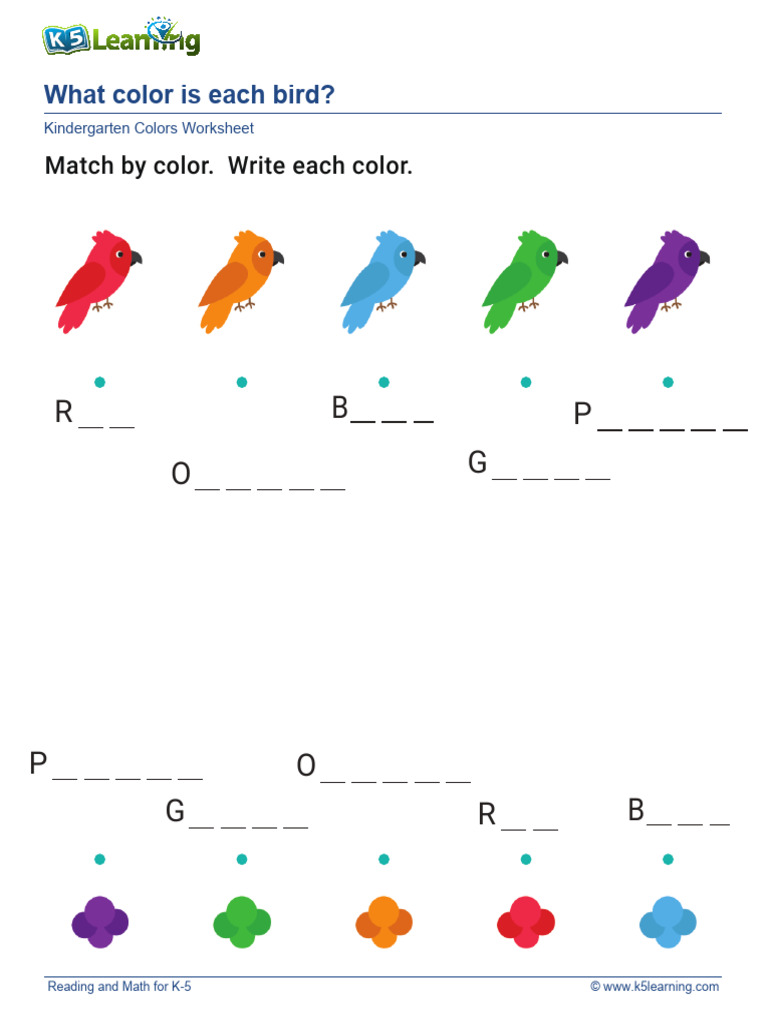 Match Write Colors D | PDF