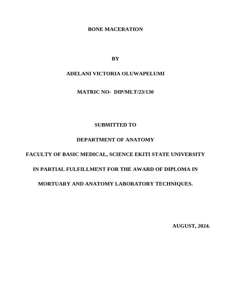 Bone Maceration | PDF
