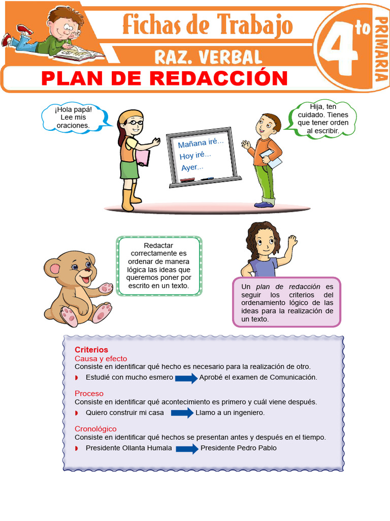 Plan de Redacción para Cuarto Grado de Primaria | PDF