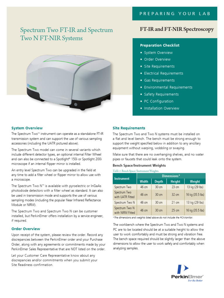 GDE - Spectrum Two FT IR - Spectrum Two N FT NIR Preparing Your Lab ...