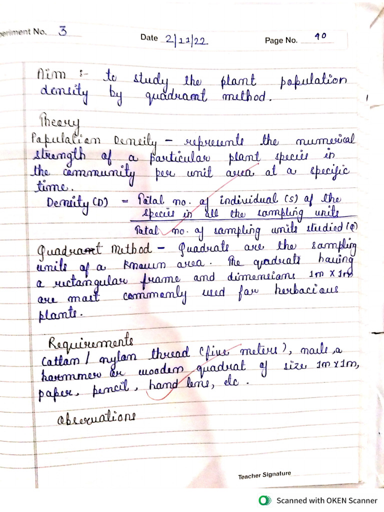 Major Experiment 2 and 3 - Plant Population Density and Frequency | PDF