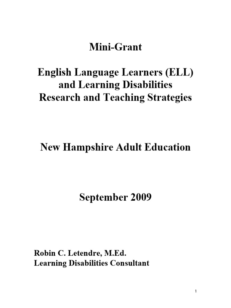 E27 English Learners Disabilities | PDF | Educational Assessment ...