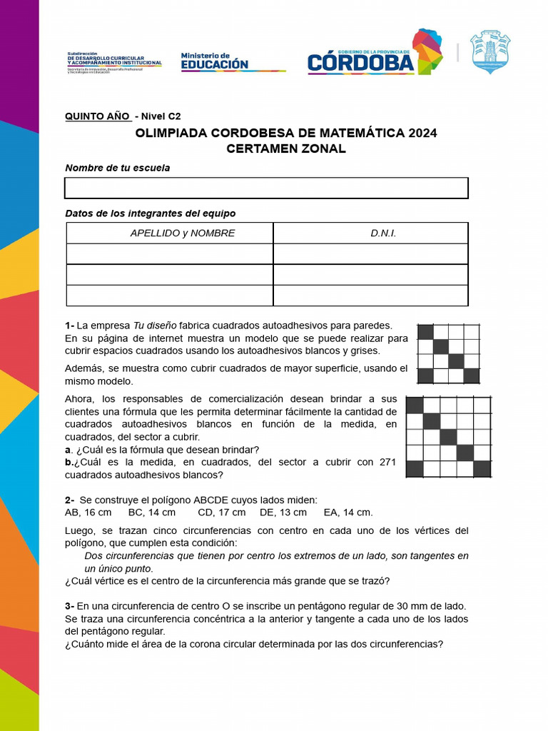 Problemas 5to Anio C2 CZ | PDF