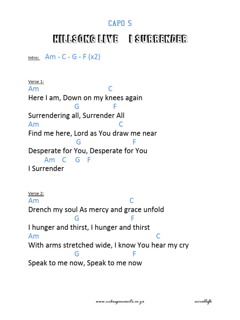 I Surrender (Hillsong) | PDF