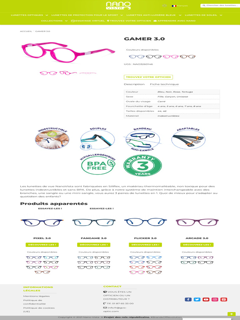 Nano GAMER 3.0. Gafas Graduadas para Niños NanoVista | PDF