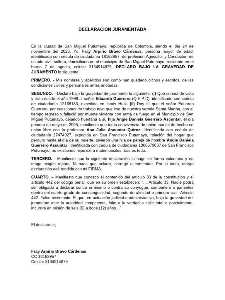 DECLARACION | PDF