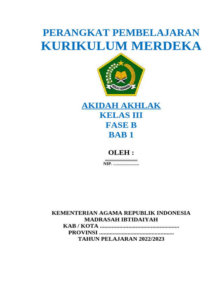 Contoh Aqidah Akhlak Kelas 3 | PDF