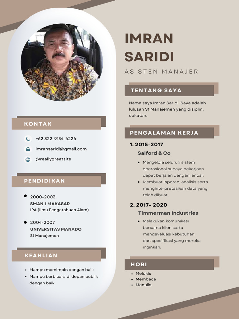 CV Imran Saridi | PDF