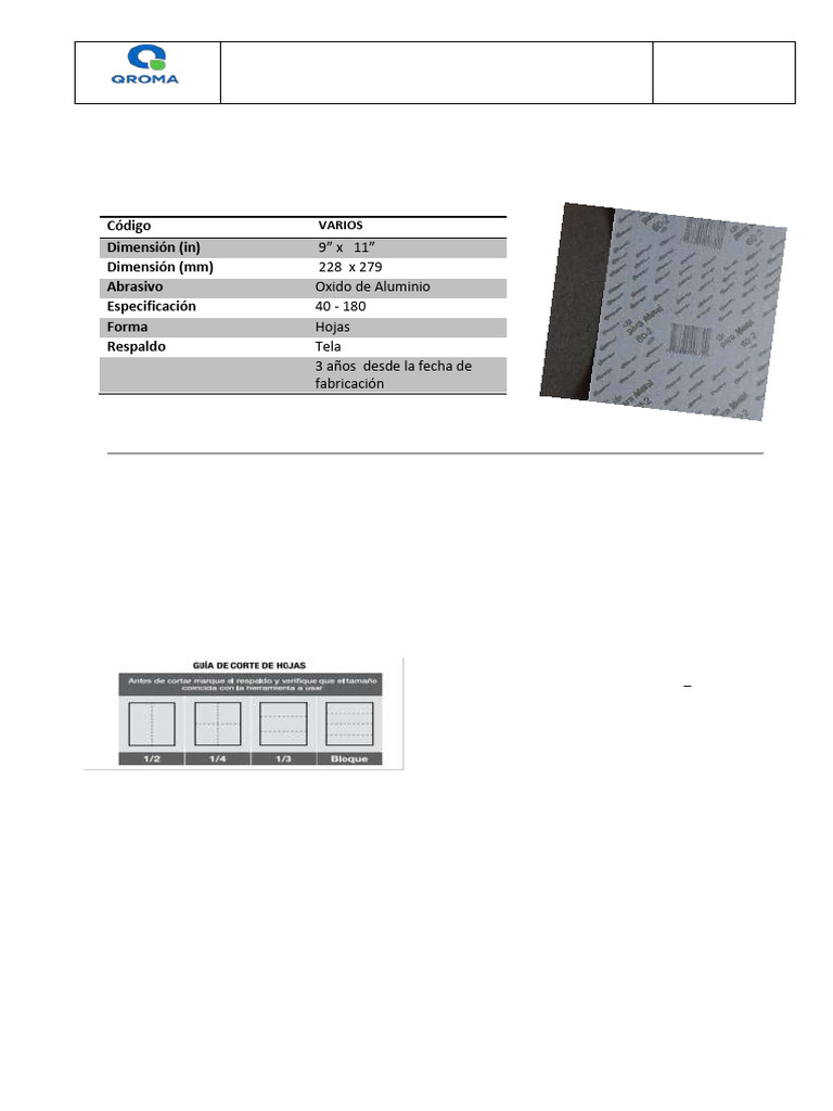 HT ABR-HT-0015 LIJA PARA METAL 9 X 11 LIJA ABRALIT | PDF