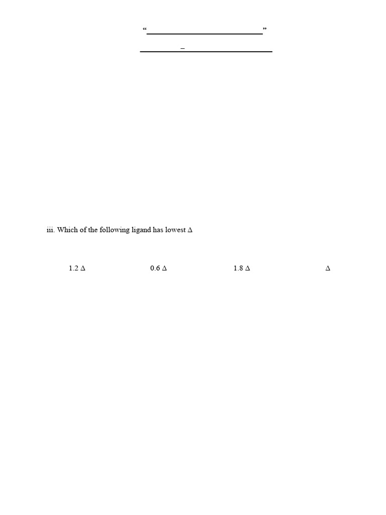 Class 12 Coordination Worksheet | PDF | Coordination Complex | Cobalt