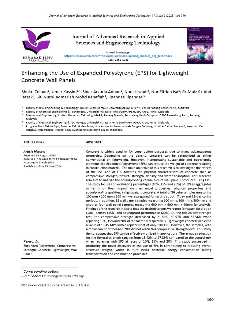 Enhancing The Use of Expanded Polystyrene (EPS) For Lightweight ...