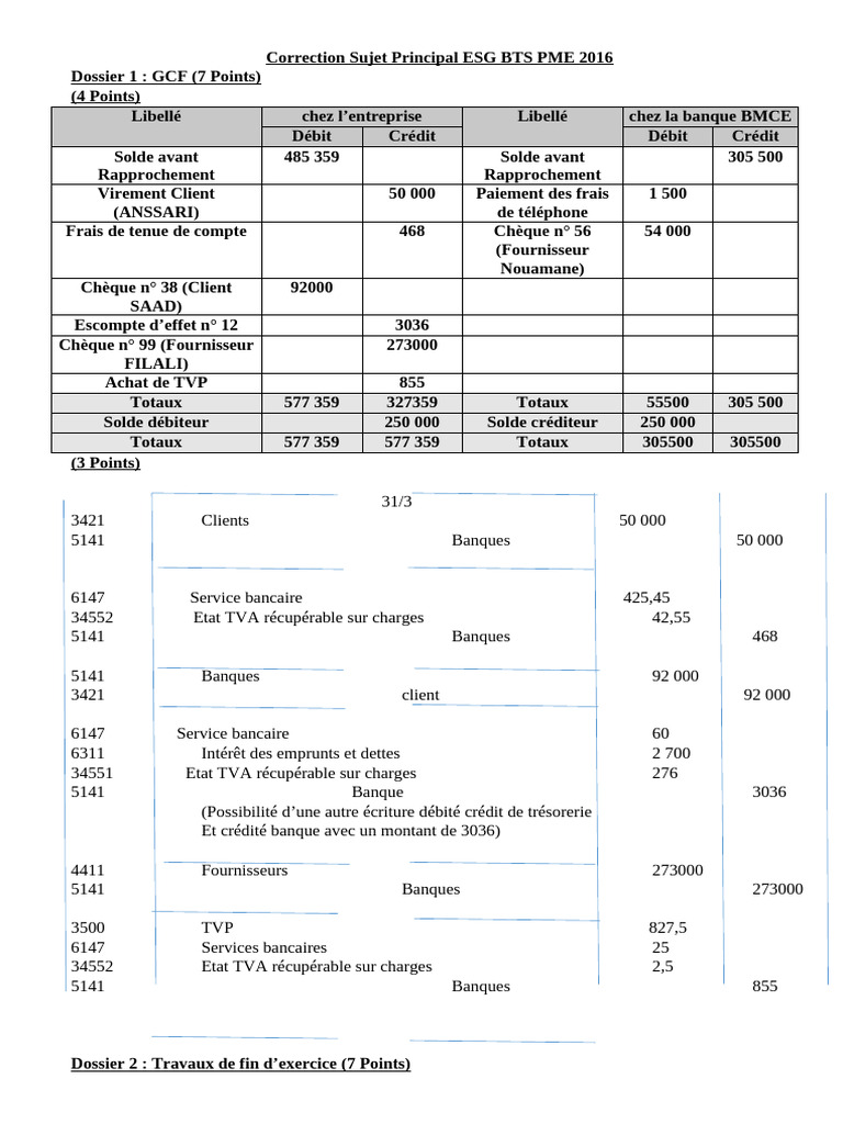 Comptabilité Correction SP Global | PDF