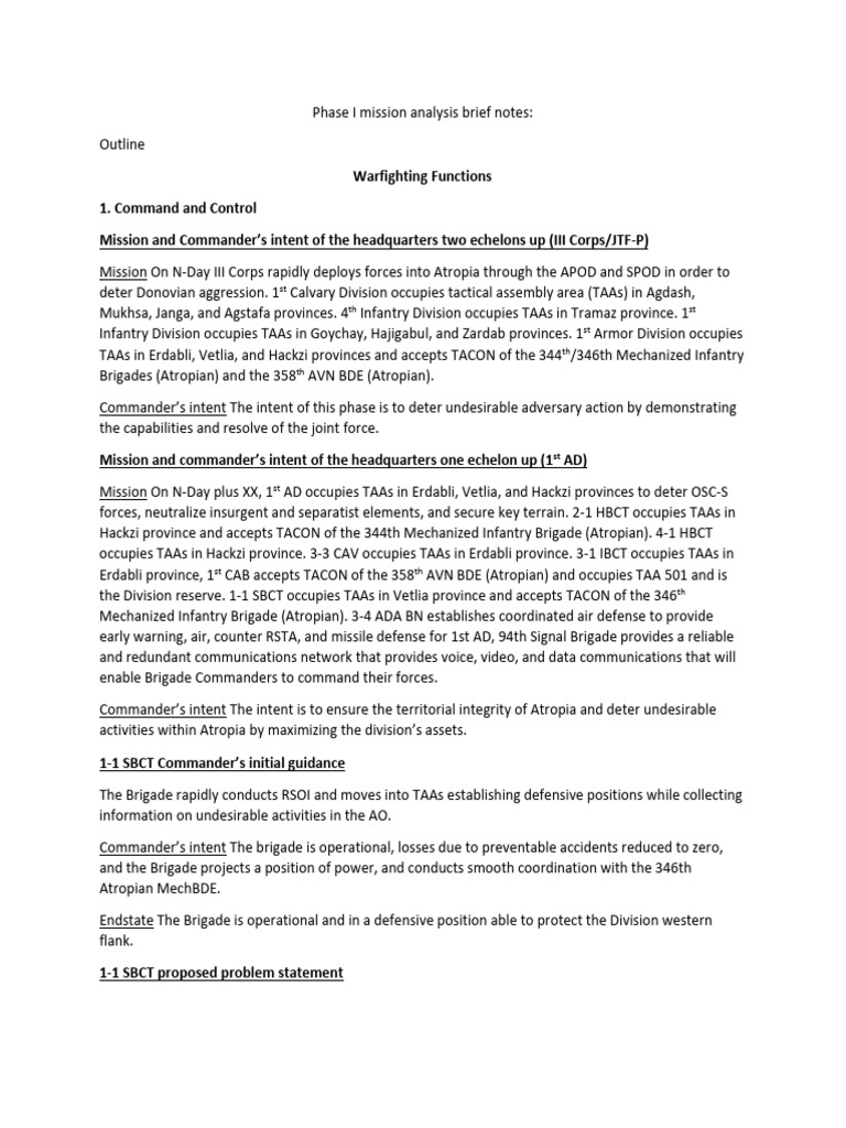 M450 Learner Handout 2 Outline Brief Notes | PDF