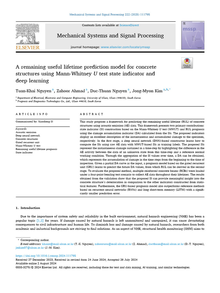 A Remaining Useful Lifetime Prediction Model For Concrete Structures ...