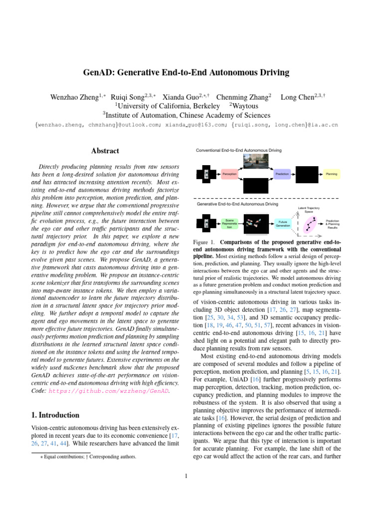 GenAD: Generative Autonomous Driving | PDF | Technology & Engineering