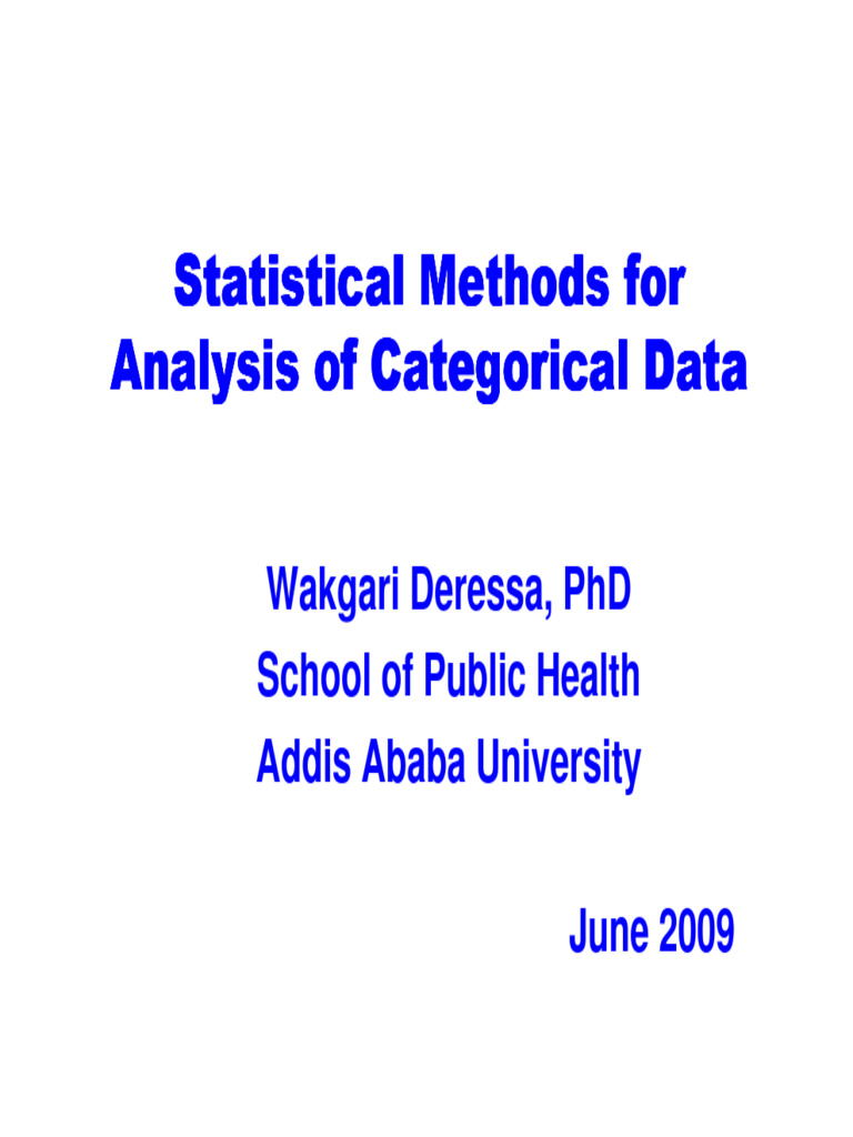 Analysis of Categorical Data | PDF