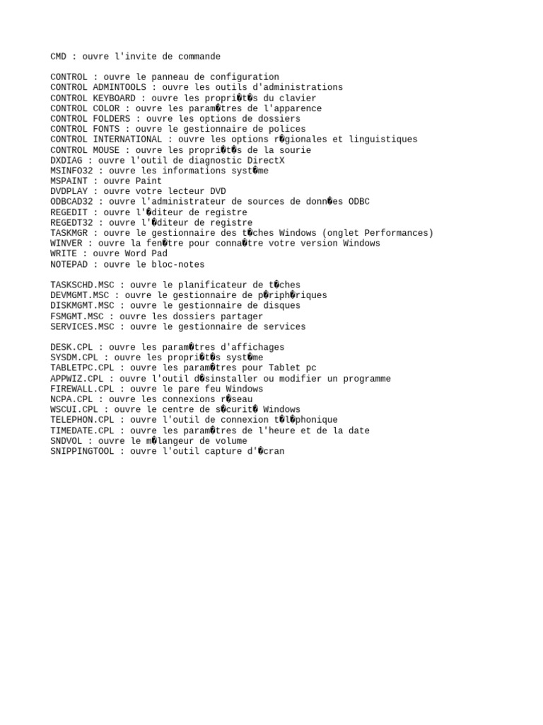 Commandes Utiles WINDOWS | PDF